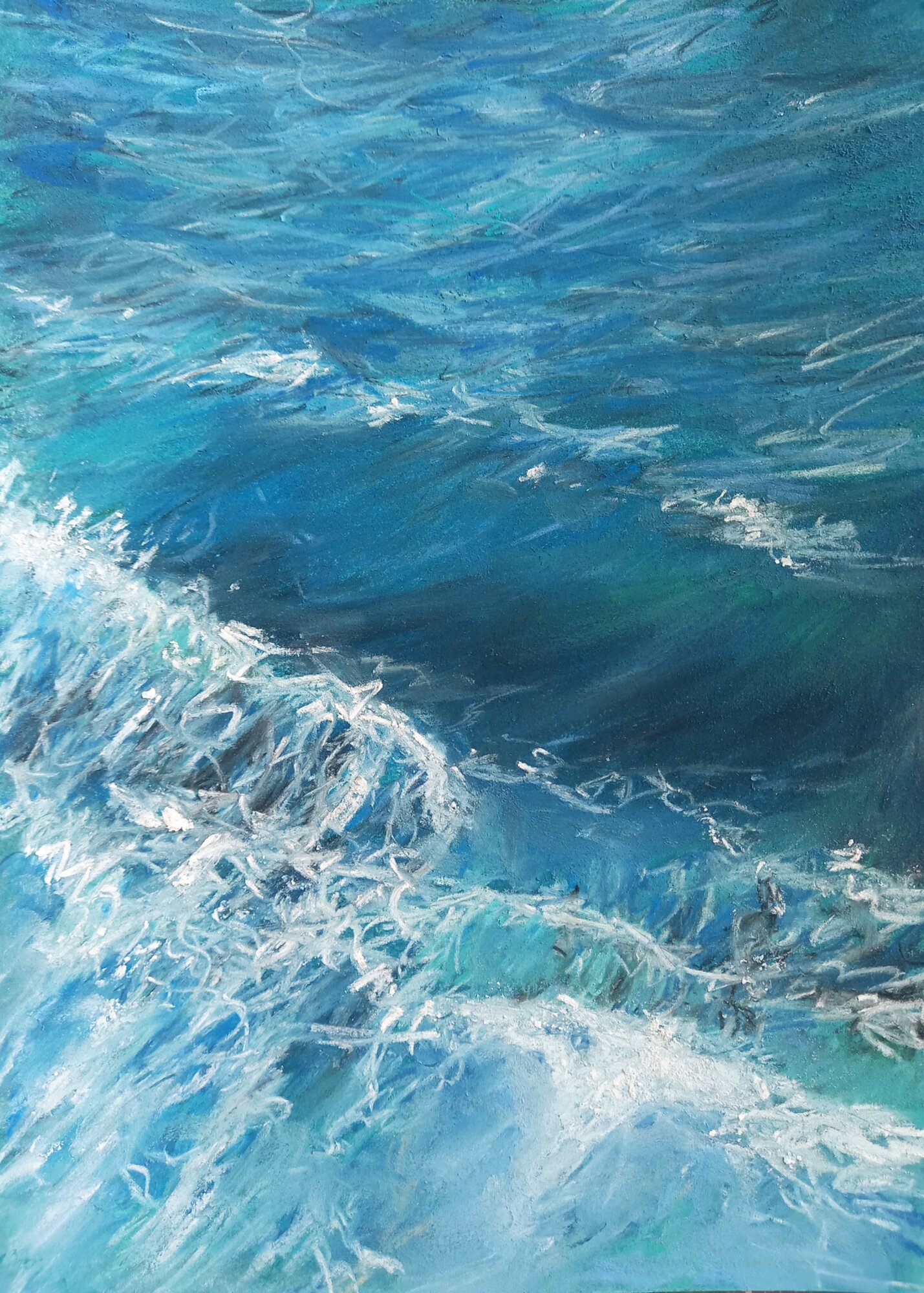 Авторская картина с морем пастелью, ручная работа.