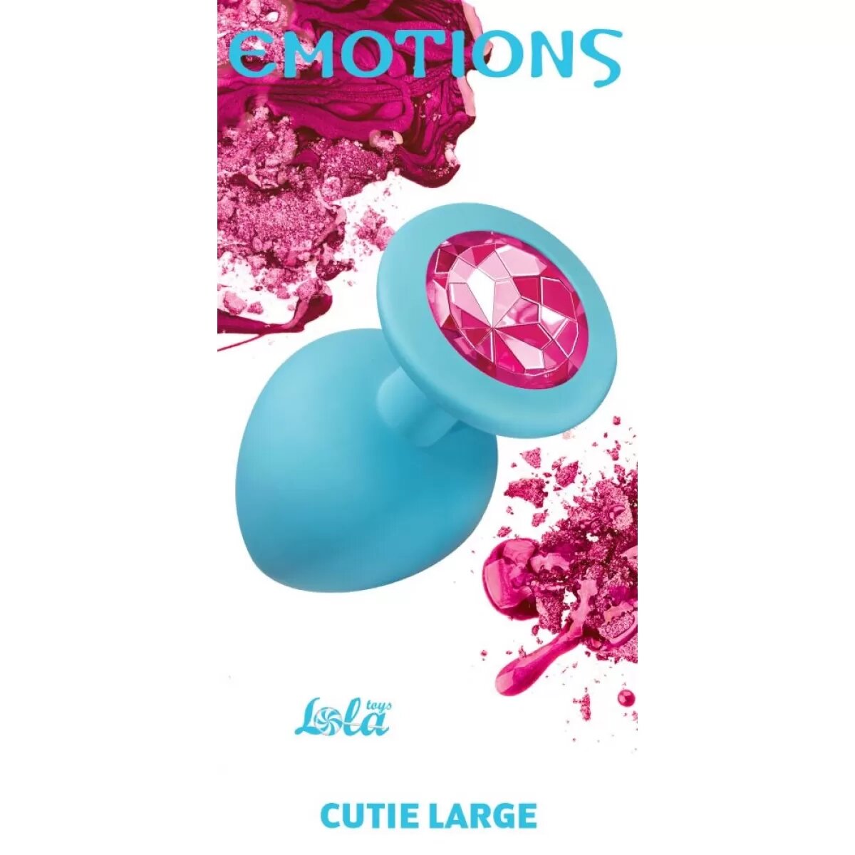 Анальная пробка Emotions Cutie Large Turquoise pink crystal 4013-03Lola