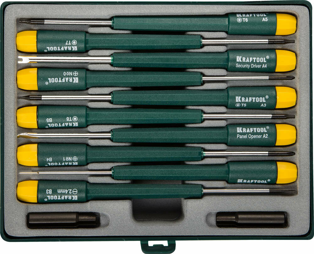 KRAFTOOL 12 предметов, набор отверток для точных работ и телекоммуникационного оборудования X-Telecom