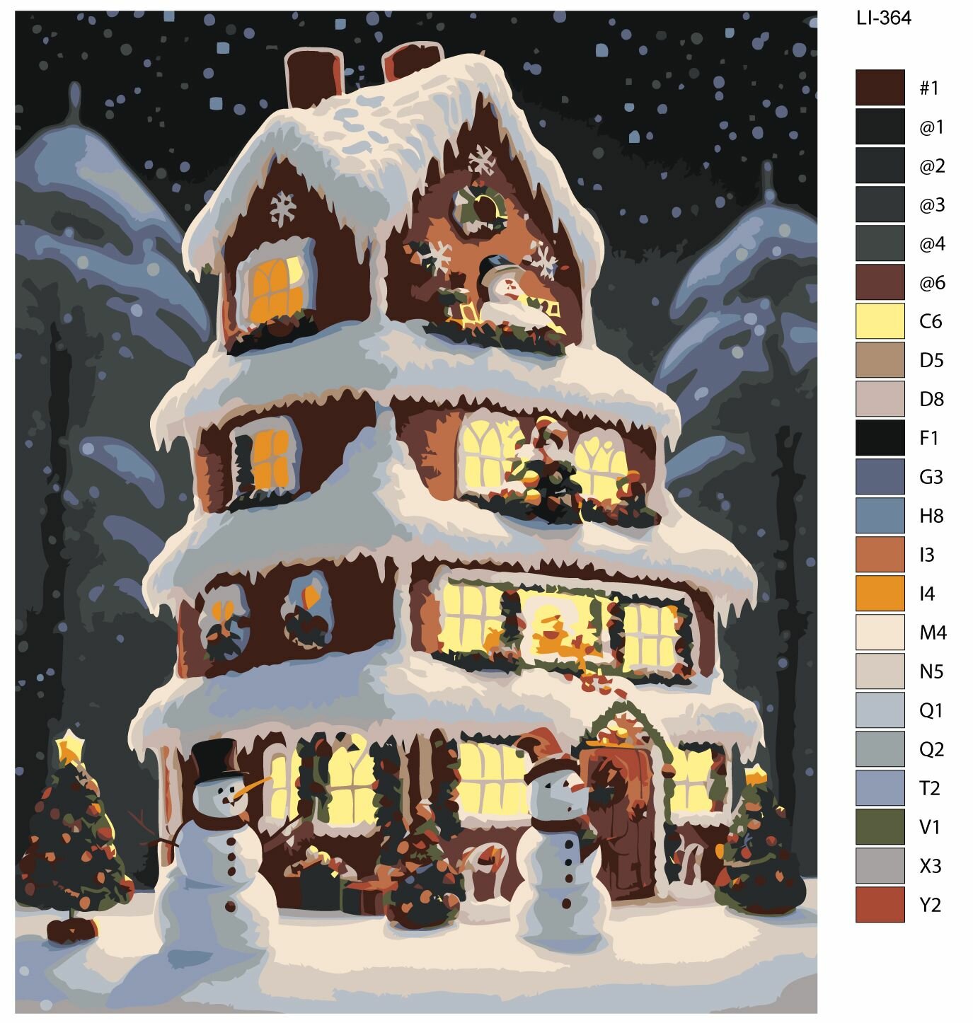 Картина по номерам,"Живопись по номерам", 60 x 75, LI-364, имбирный домик,