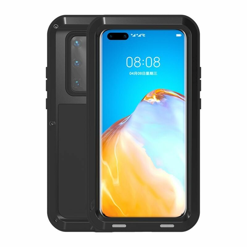 Брызгозащищенный чехол MyPads для Huawei P40 Pro, LOVE MEI мощный силикагелевый металлический чехол-ракушка