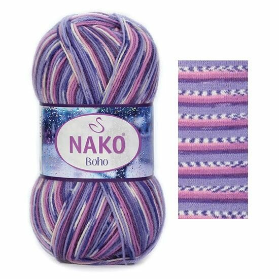 Пряжа Nako Boho Konsept 82456 (25% полиамид, 75% шерсть) 500гр.