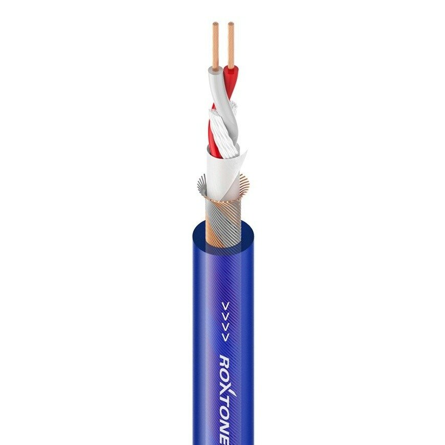 Кабель микрофонный на катушках Roxtone MC080/100 TBlue 100.0m