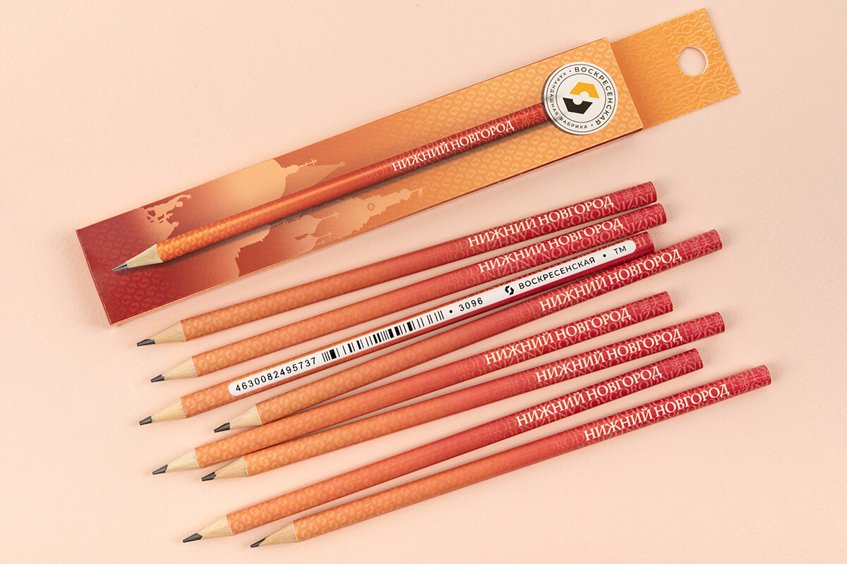Карандаш 4 шт. графитный заточенный ВКФ "Мой любимый город" ТМ (HB) Нижний Новгород