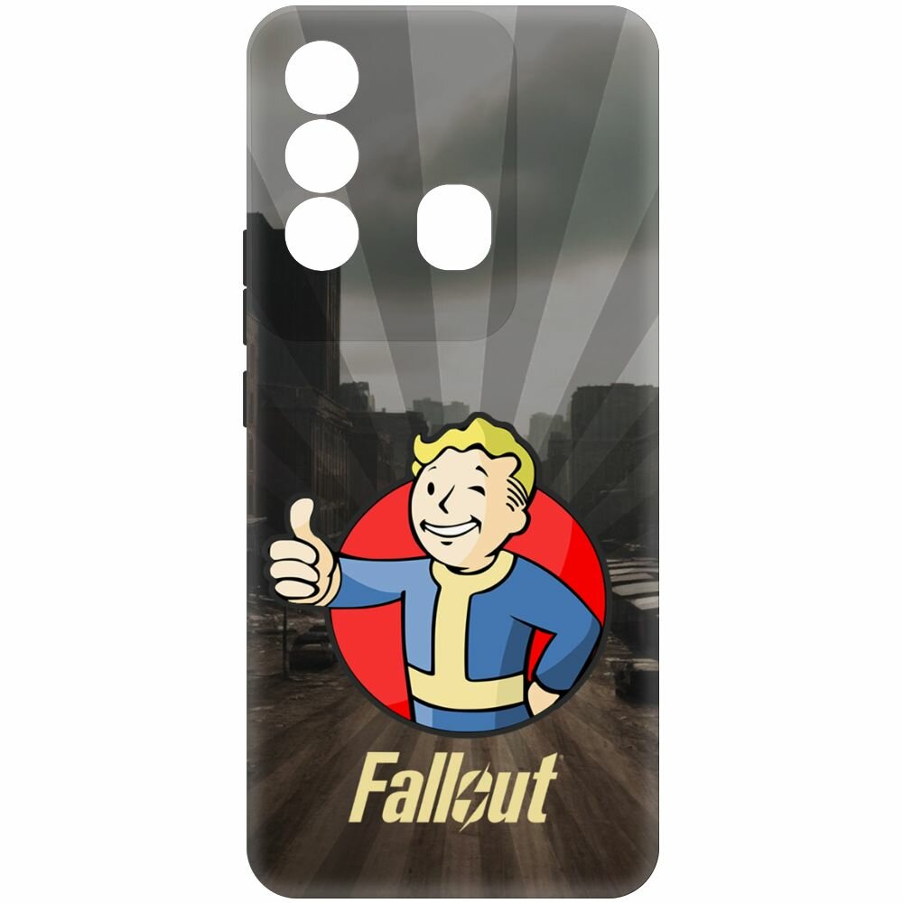 Чехол-накладка Krutoff Soft Case Фоллаут (Fallout) - Волт-бой для ITEL P38 Pro черный