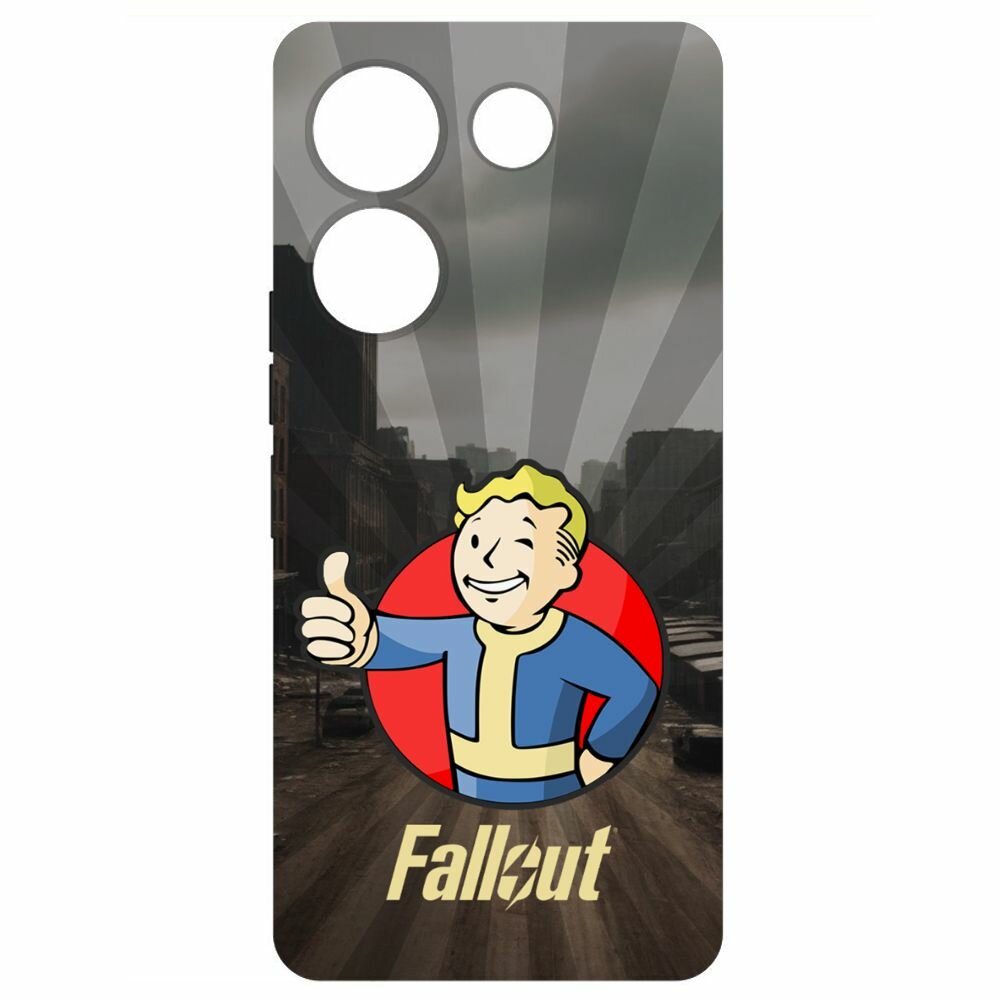 Чехол-накладка Krutoff Soft Case Фоллаут (Fallout) - Волт-бой для TECNO Camon 20 Pro черный