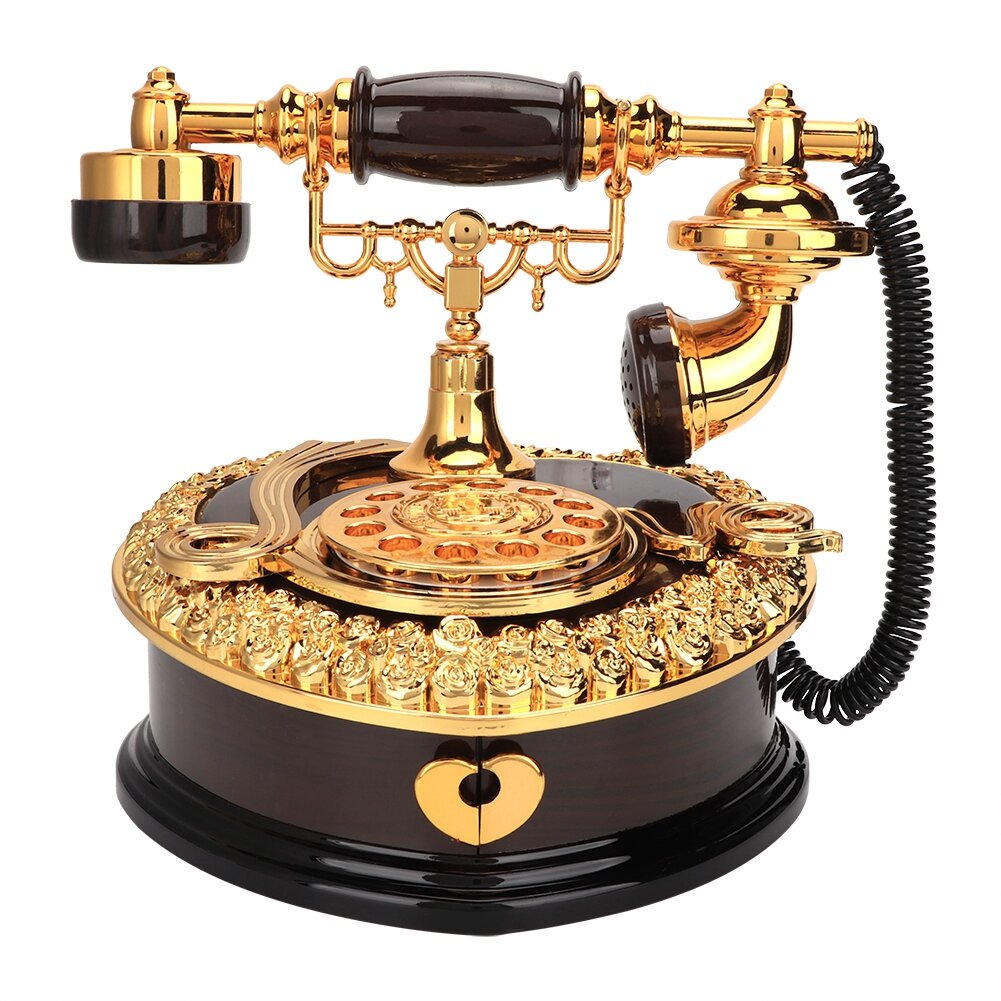 Ретро в форме сердца модель телефона музыкальная шкатулка подарок на день рождения украшение для дома
