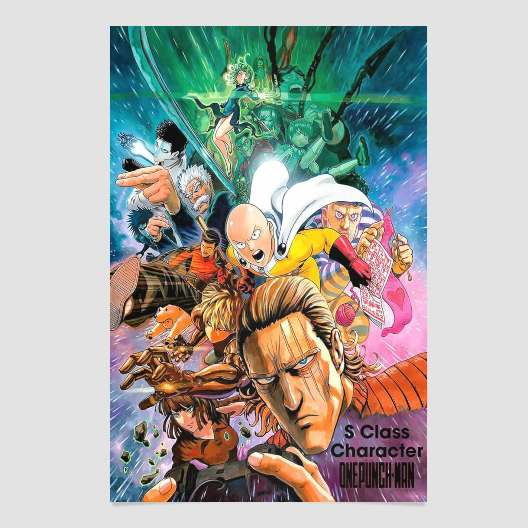 Интерьeрный постер (плакат на стену) аниме Ванпанчмен - 40x60 см. - от Poster4me