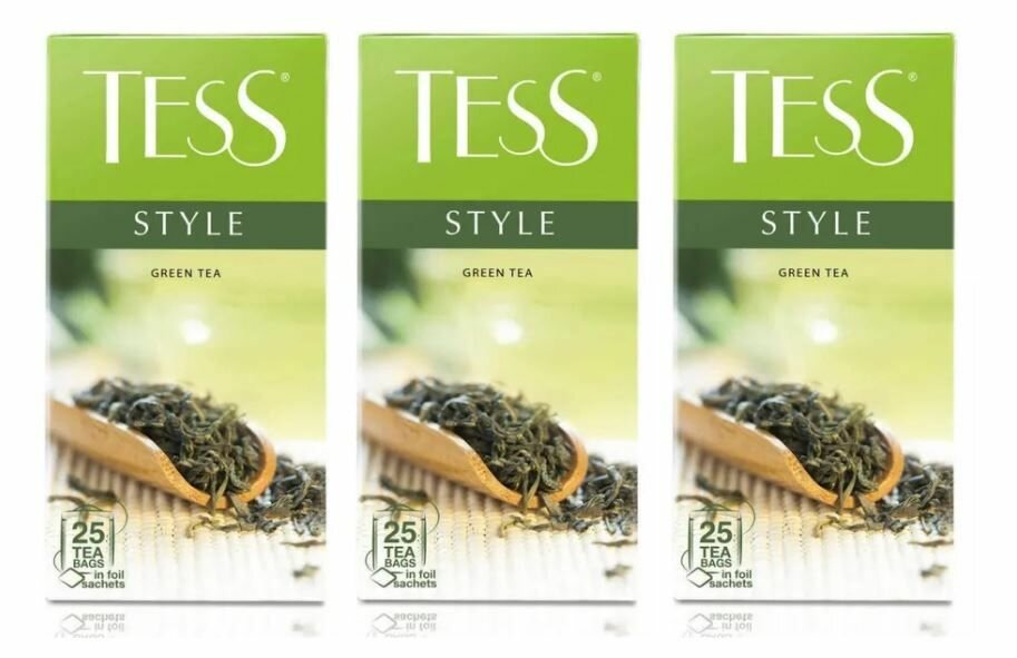 Tess Чай зеленый в пакетиках, Style, 25 пакетиков по 1,8 гр. - 3 шт