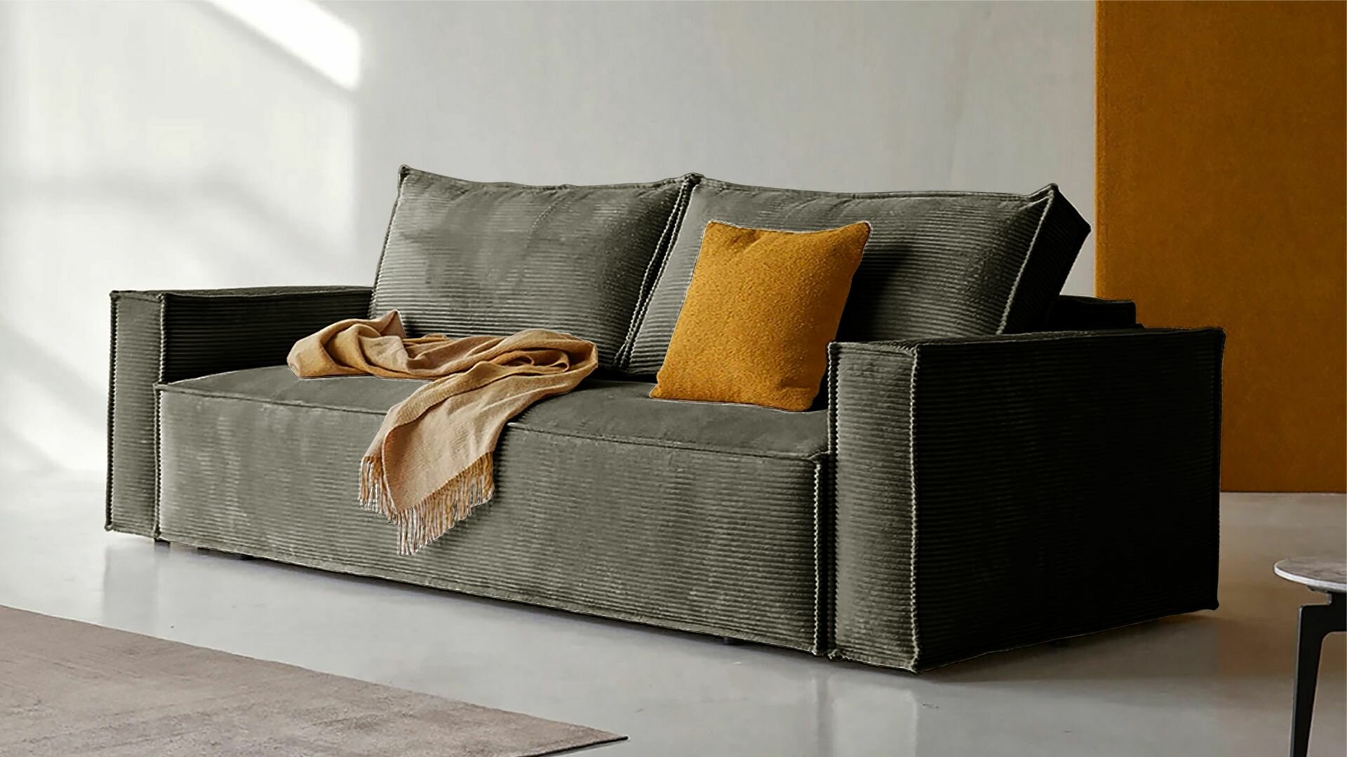 Диван прямой Софт 3 Cilium Brown еврокнижка 240*94*80 см