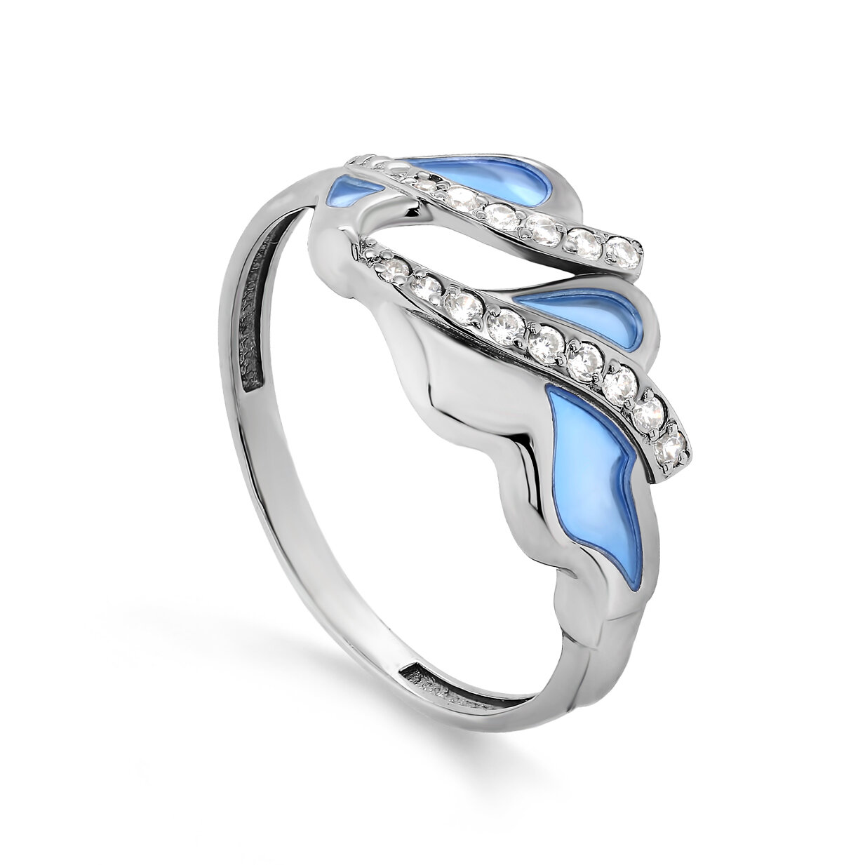 Кольцо, серебро, 925 проба, фианит