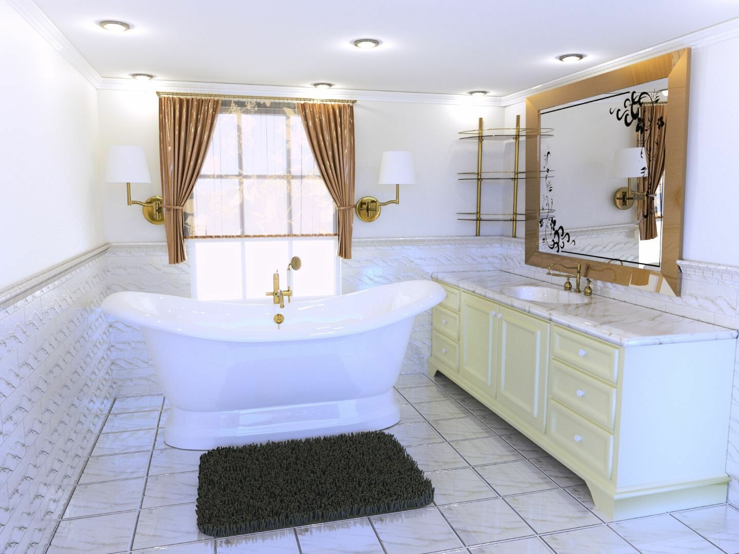 Ванна из литьевого мрамора CASTONE Корсика 190х86 на подиуме