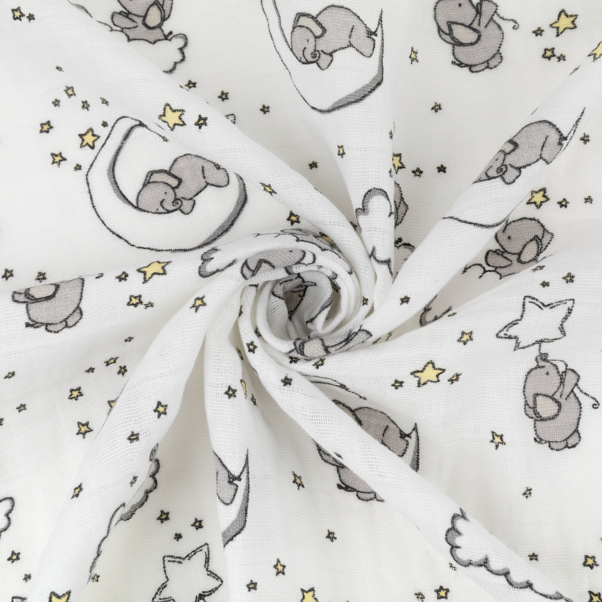 Ткань муслиновая отрез 100x125 см 100% хлопок "PEPPY" EMBRACE, Shannon Fabrics, emlittleone banana