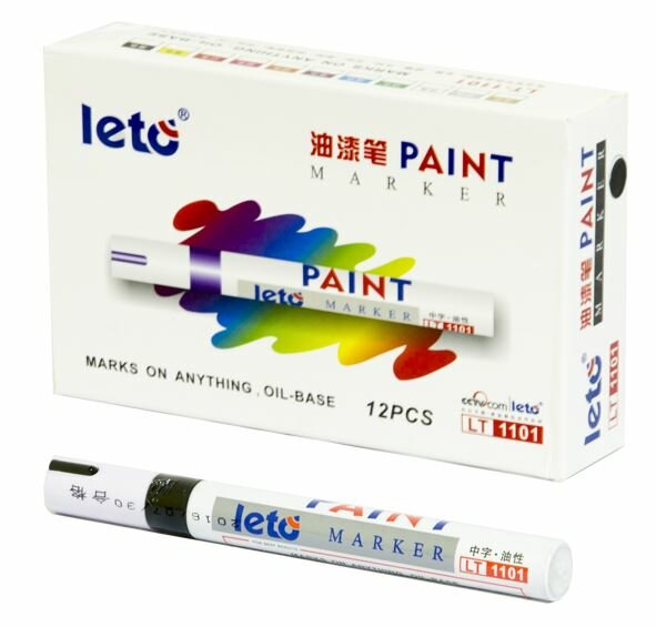 Маркер лаковый пеинт (лак) LETO 4 мм белый