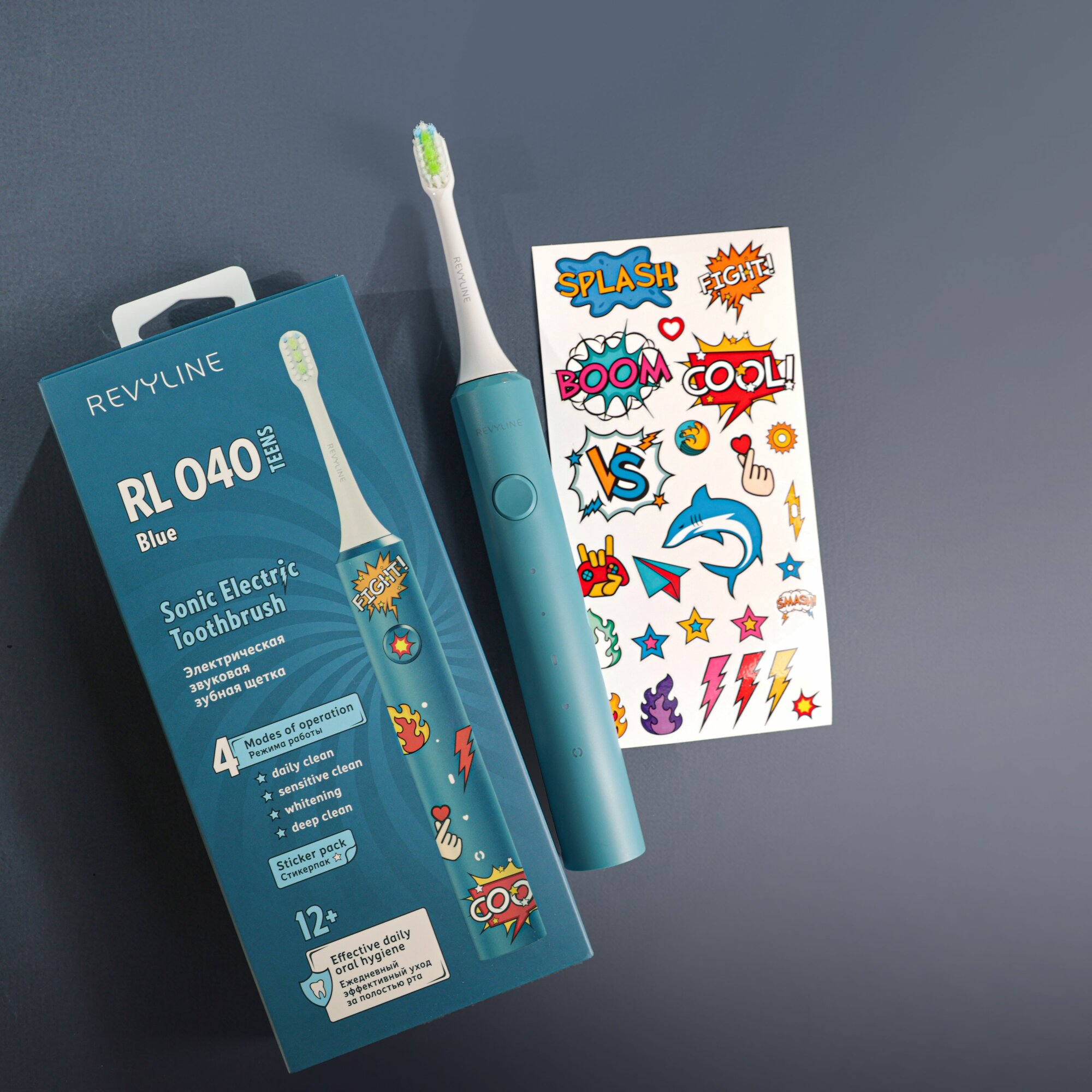 Электрическая зубная щетка Revyline RL 040 Teens детская, голубая