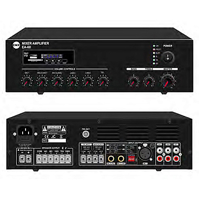 CMX Audio EA-60 Микшер-усилитель 60 Вт, Mp3 плеер USB и SD, FM тюнер, 3 Mic, 2 Aux, 70V/100V/4-16ohm