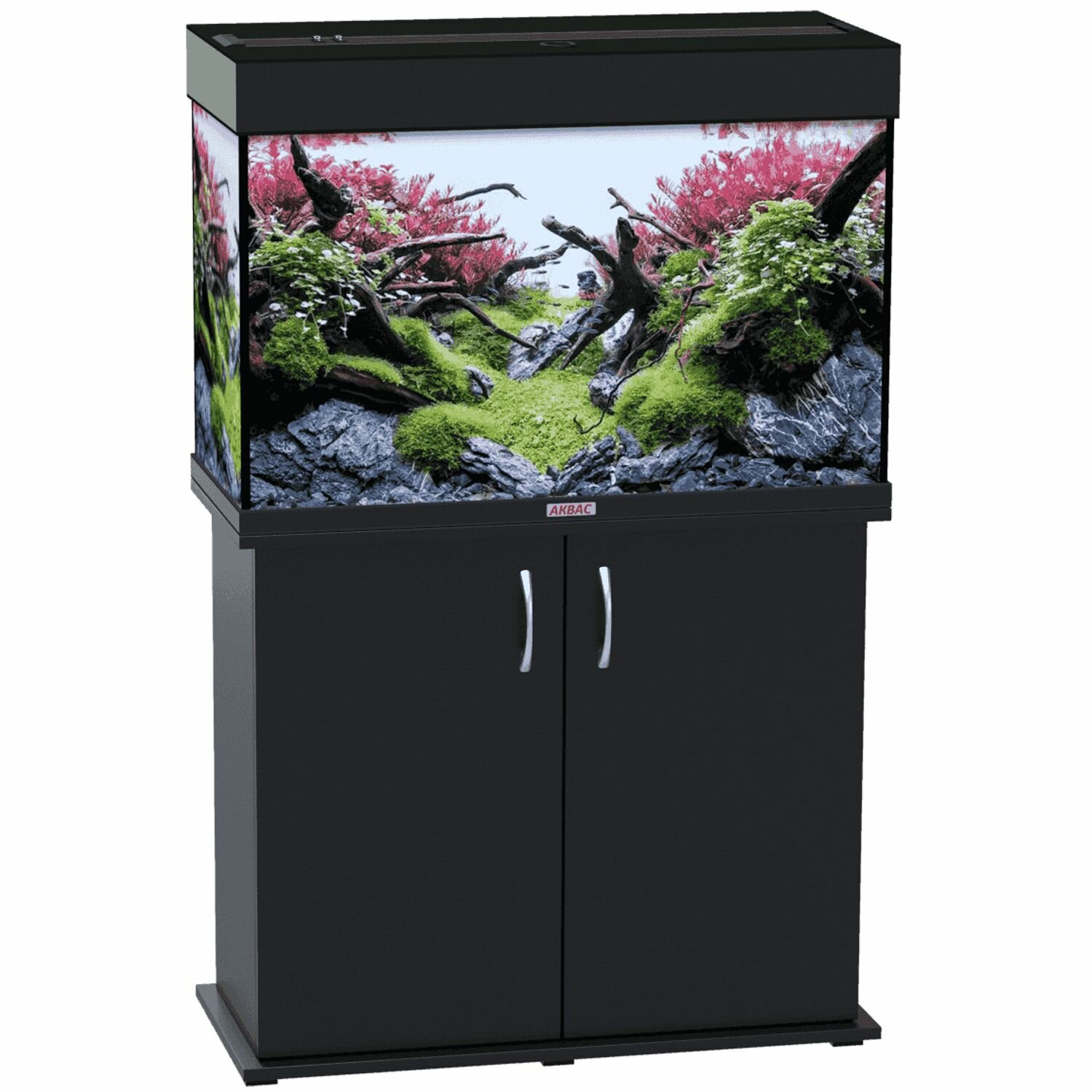 Аквариум 140 литров с тумбой крышкой и освещением (81х36х57 см) Аквас