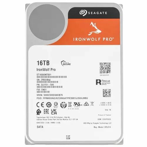 Внутренний жесткий диск 3.5" 16TB Seagate IronWolf Pro (actual)
