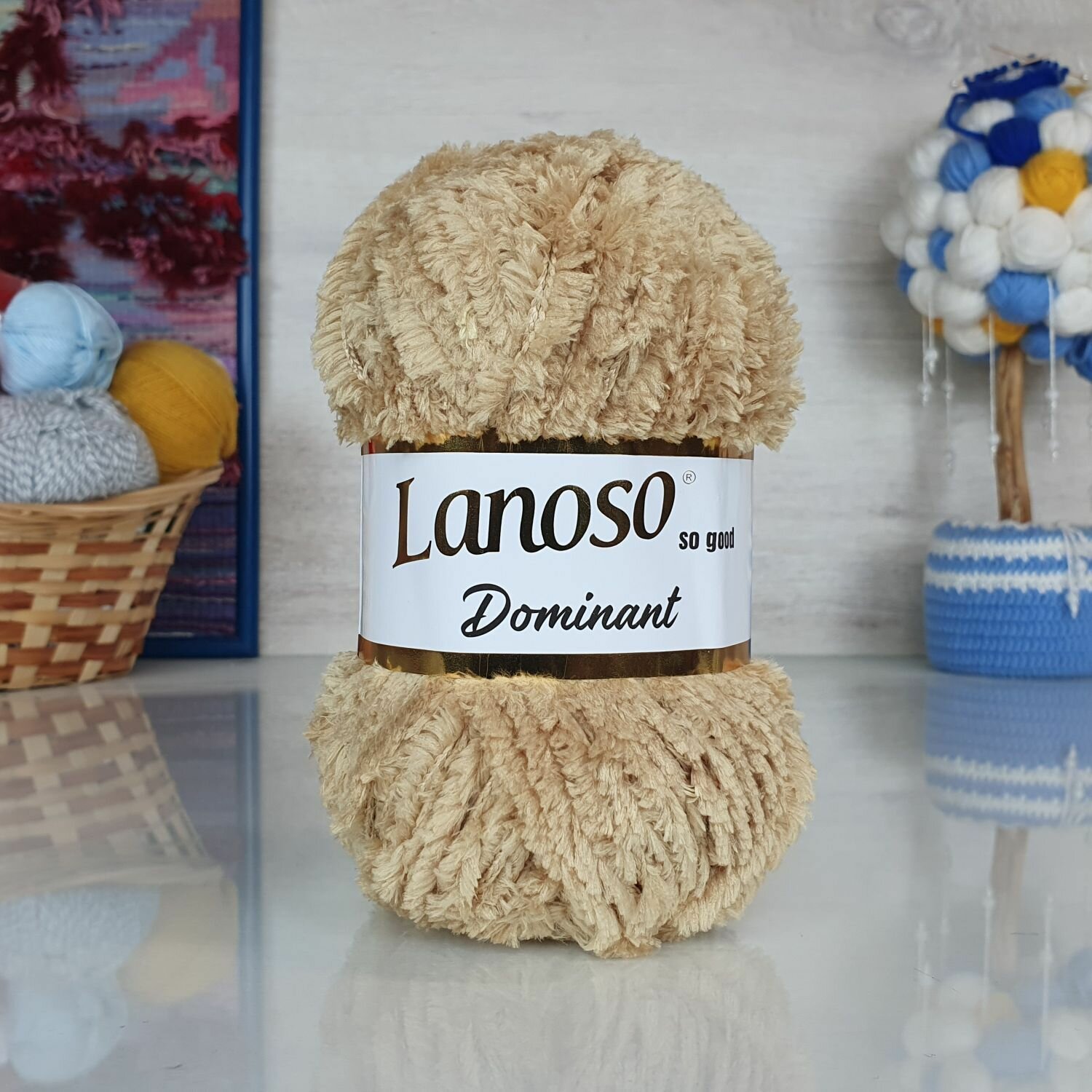 Пряжа Dominant Lanoso, св. бежевый - 922, 100% микрофибра, 5 мотков, 100 г, 75 м.