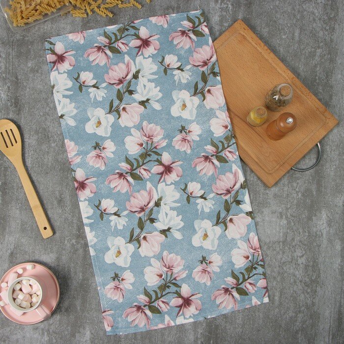 Полотенце Доляна "Магнолия" 40х70см, рогожка 158 г/м2, 50% хл, 50% пэ