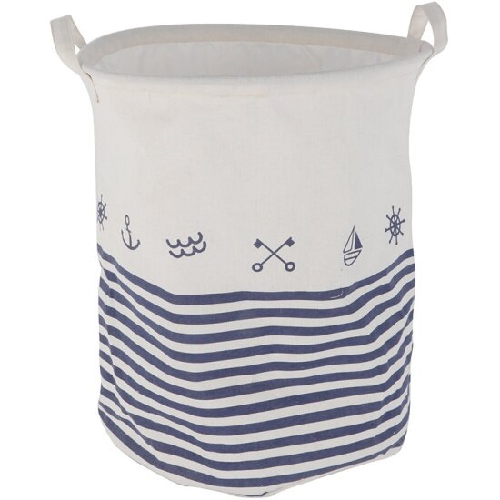 Корзина для белья Рыжий Кот 35х35х44 см, с пластиковым кольцом, хлопок, пластмасса