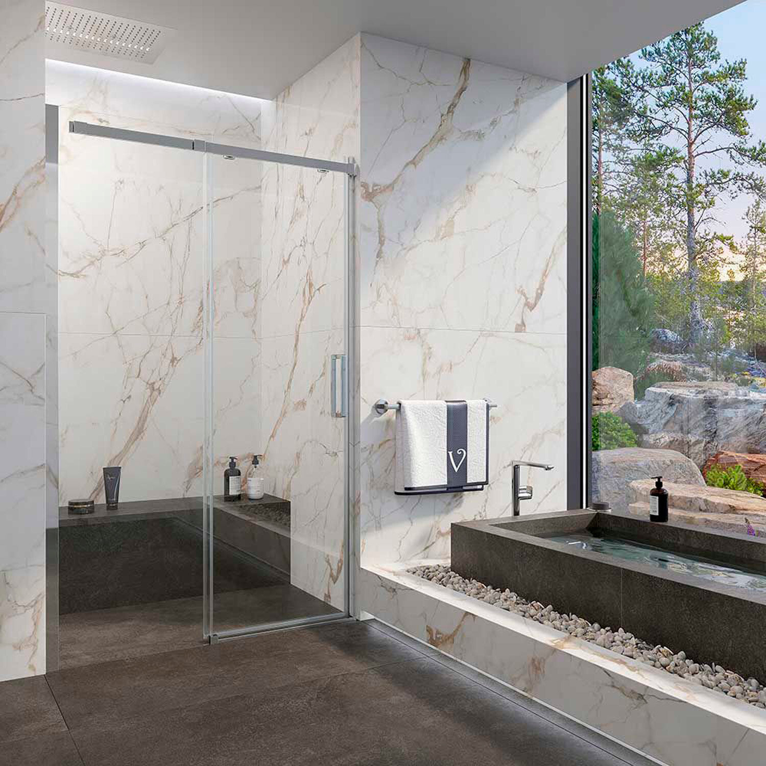 Душевая дверь Veconi Vianno 150x195 см стекло прозрачное профиль хром механизм раздвижной (VN70CH-150-01-C4)