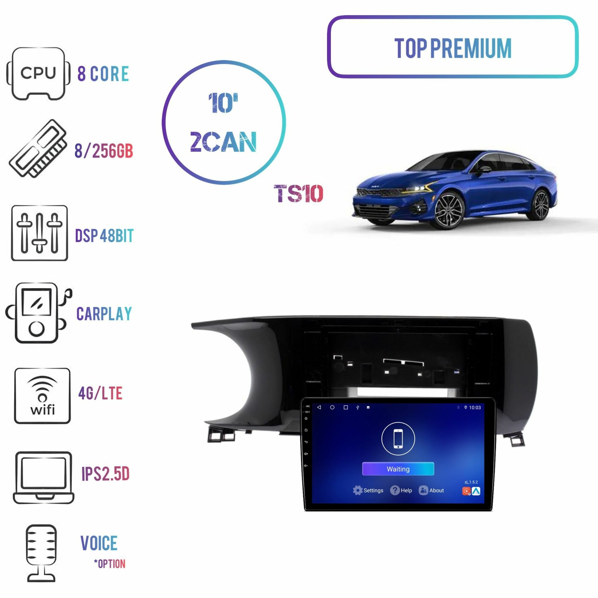 Магнитола XY AUTO TS10, для Kia K5, Android 11, 8ГБ, 256ГБ, черный