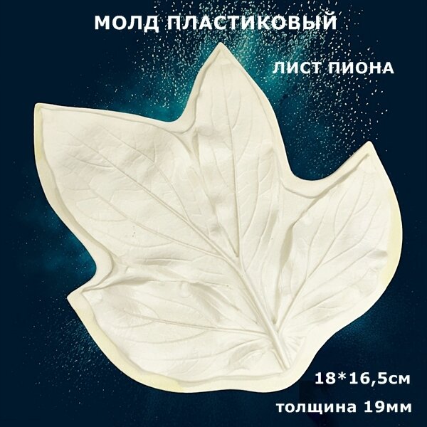 Молд для творчества пластиковый "Пион" листики 18х16,5см