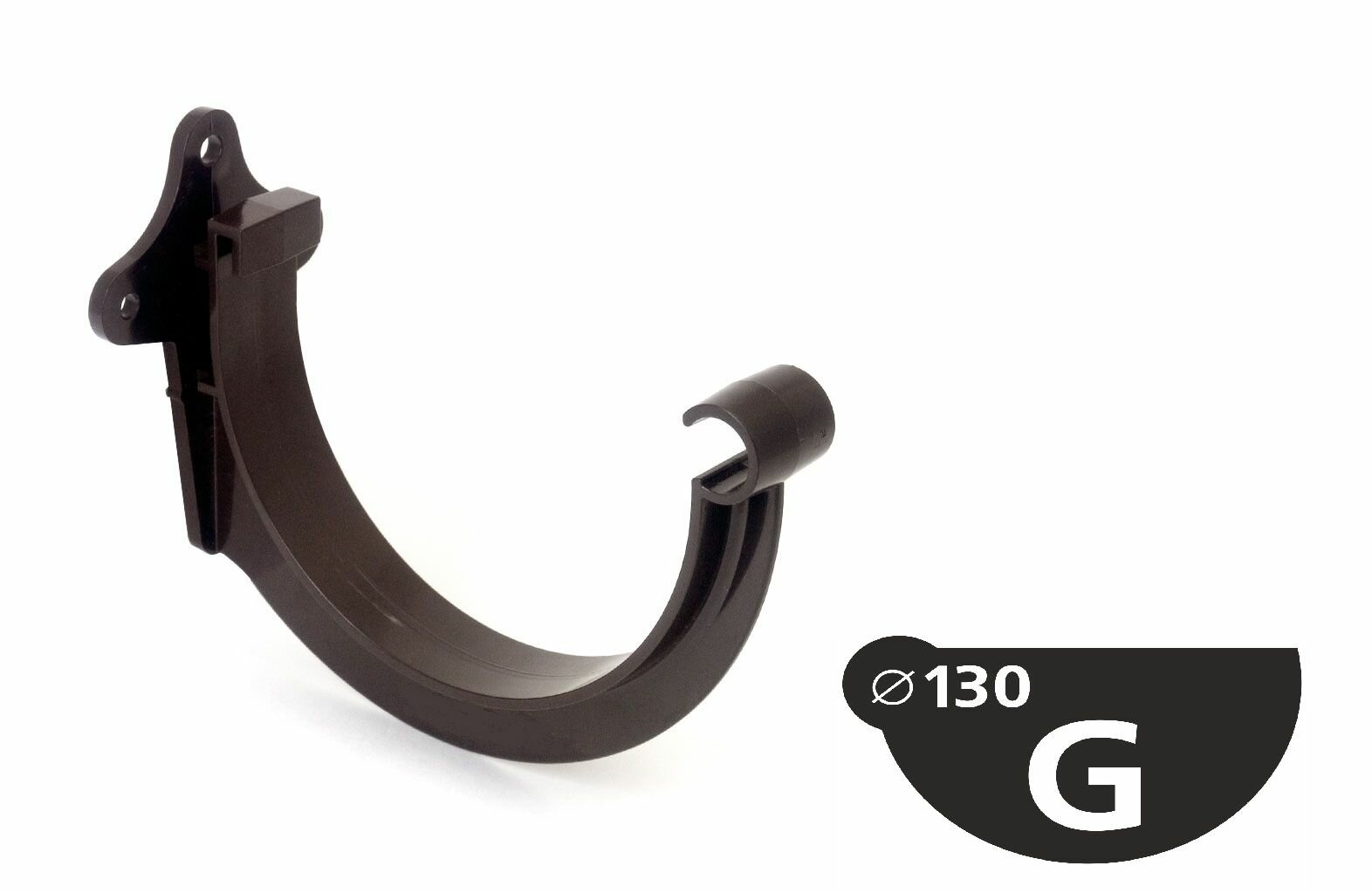 Кронштейн желоба ПВХ водосточной системы G130, коричневый - 2 шт.