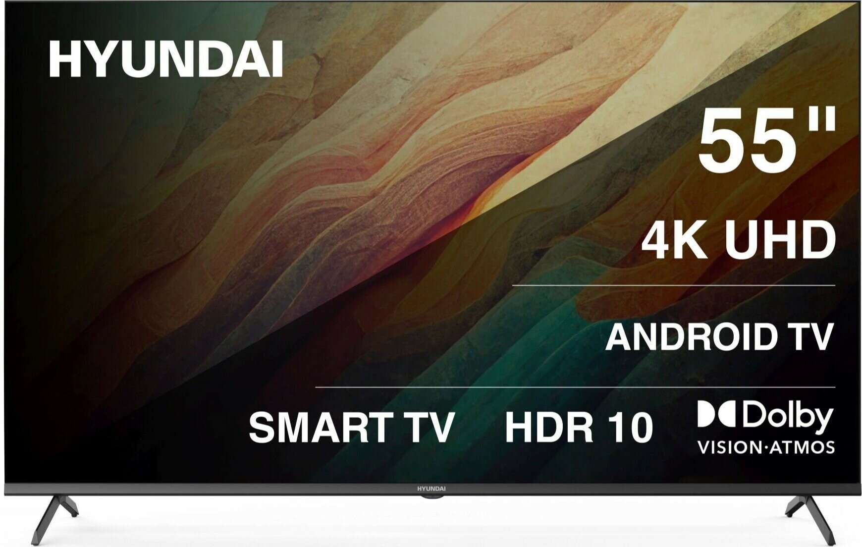 Телевизор Hyundai Android TV H-LED55BU7009, 55", LED, 4K Ultra HD, Android TV, черный