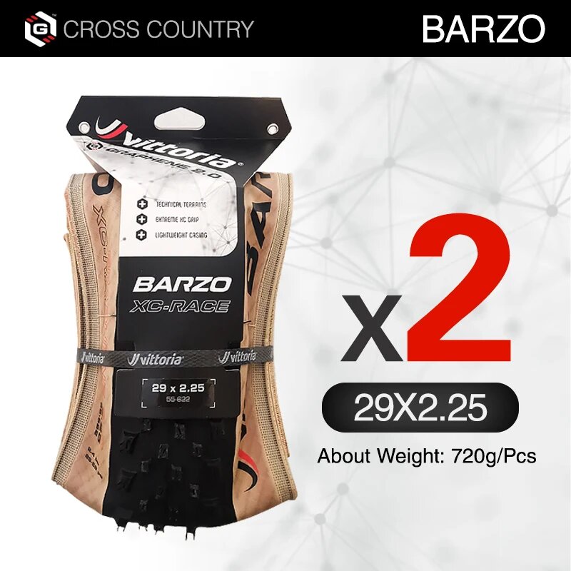 Vittoria Mezcal G2.0 TLR MTB шина 29x2.25/29x2.0 2Pcs 2.25-Barzo