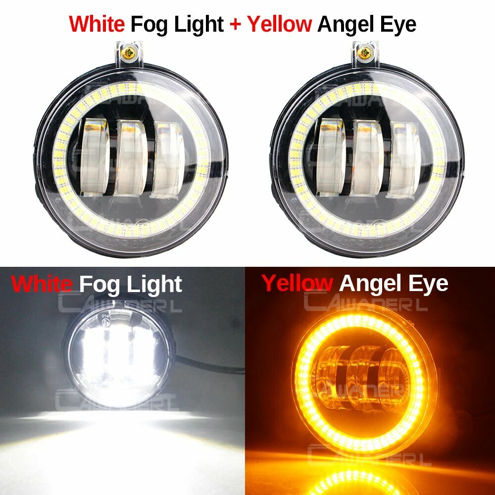 Автомобильные внешние светодиодные противотуманные фары «ангельские глазки» DRL, противотуманные фары дневного света, 1 пара для Dodge Caliber 2007 2008 2009 (не подходит для модели SRT-4) With Angel Eye