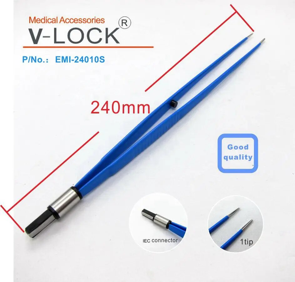 Одноразовые биполярные щипцы V-LOCK для электрохирургического блока L 240mm tip 1mm