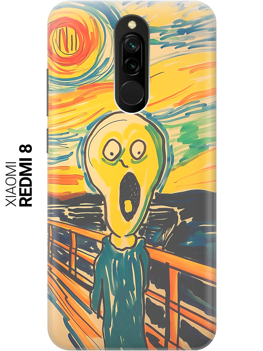 Силиконовый чехол на Xiaomi Redmi 8 с принтом "Искаженный крик"