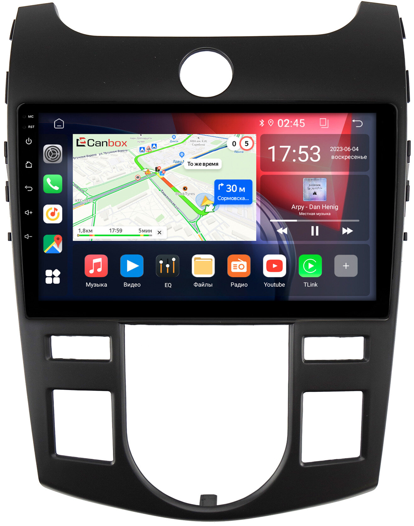 Штатная магнитола Kia Cerato 2 седан, Forte 2008-2013 (с климат-контролем) Canbox RS9-413 1.5/32 Android 10 (IPS, DSP, CarPlay)