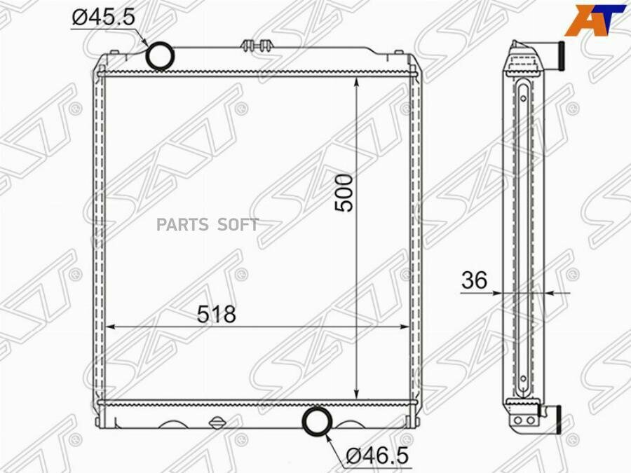 Радиатор Mitsubishi Fuso Canter FE6 93-02 SAT MC0013 | цена за 1 шт