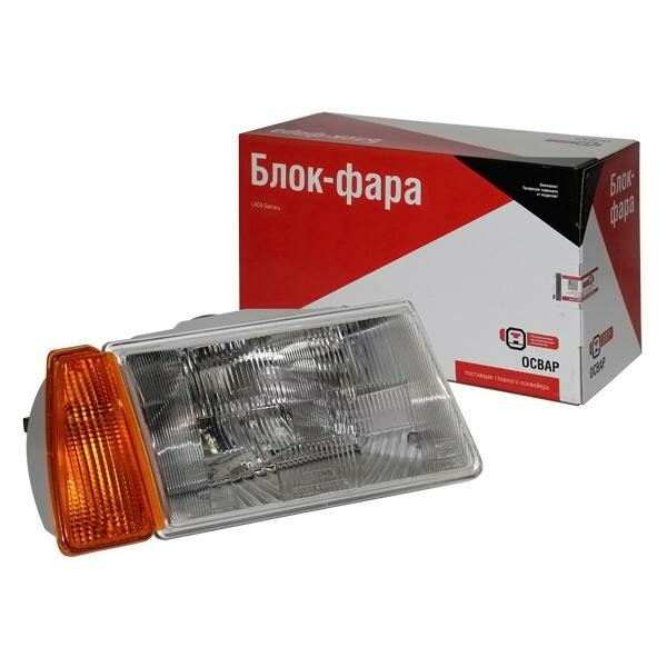 Фара головного света правая ВАЗ-2108,09 (желт. УП) (93.3711-01БЛ) (Освар) (упак. ОАТ)