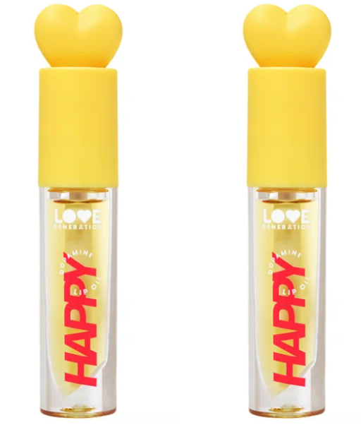 Масло для губ Love Generation Be happy, тон 02 прозрачно-желтый, 2,3 мл, 2 шт