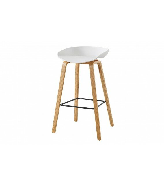 Стул барный BY003 белый / бук