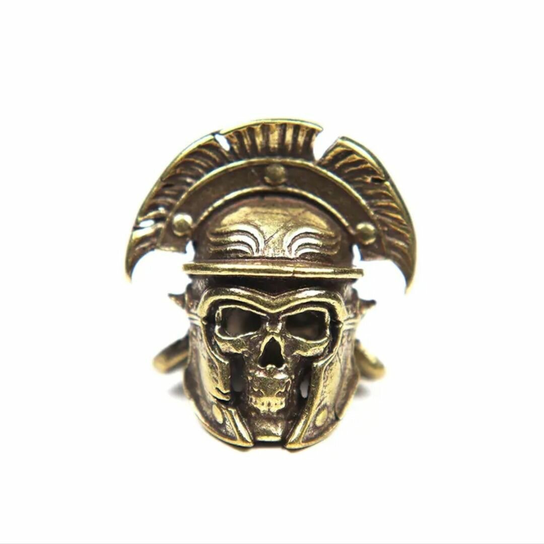 Бусина для темляка"Череп в шлеме". Отверстие 4 мм. Бусина темлячная. Шлем. Воин