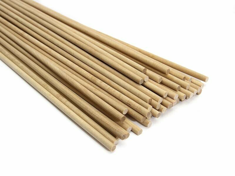 Комплект круглая заготовка, береза. Диаметр 5 мм, длина 50 см, 10 шт