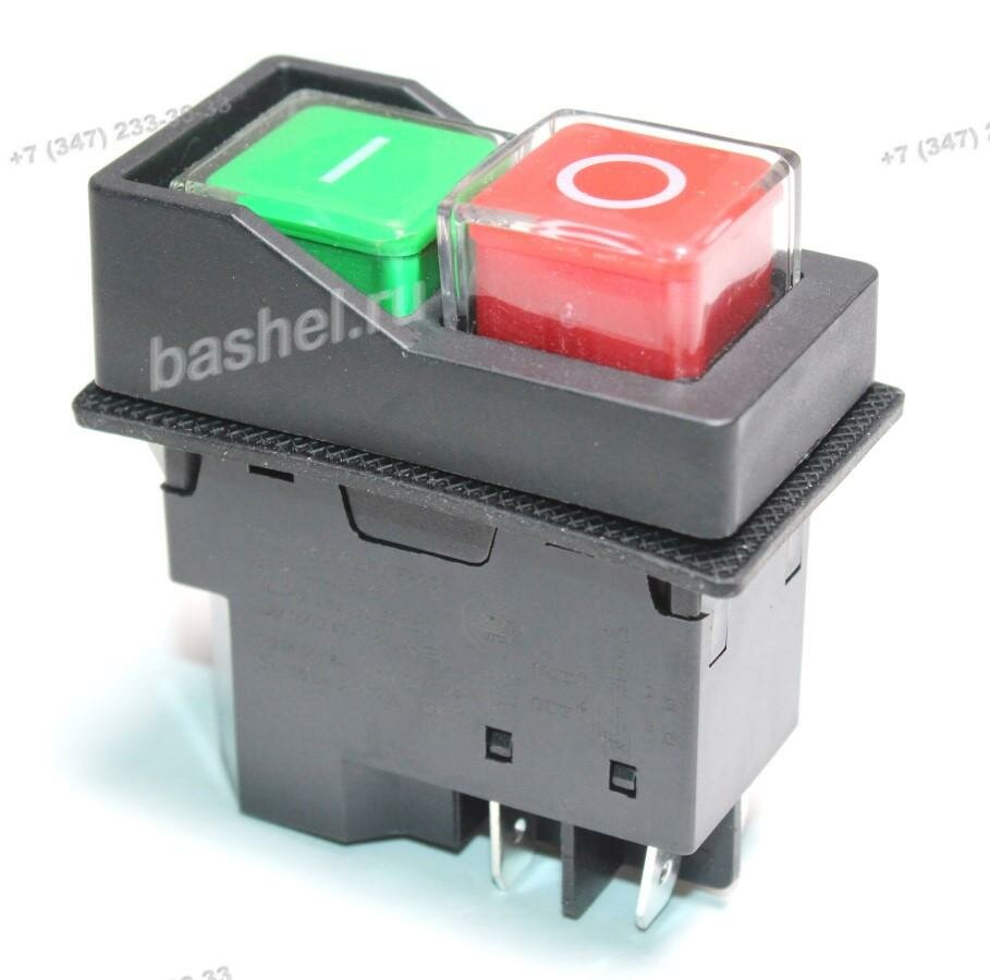 Кнопка электромагнитная сдвоенная "пуск-стоп" ALBFS-22 240В, 15A, IP55, 4pin, (на бетономешалку)