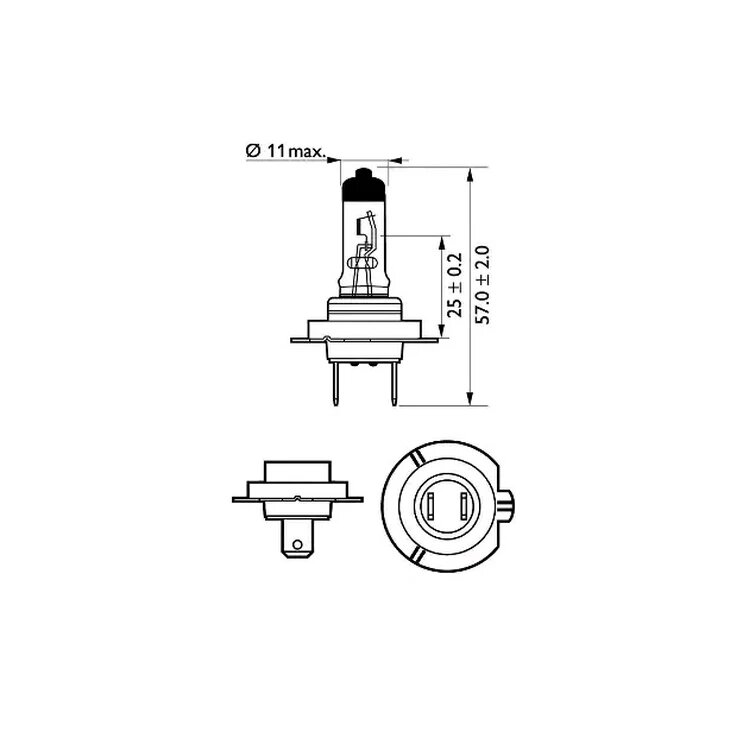 Лампа галогеновая H7 VisionPlus +60% 12V 55W PX26d S2 PHILIPS - 12972VPS2