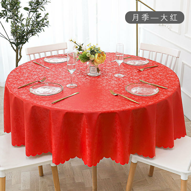Круглая скатерть в европейском стиле, утолщенная, водонепроницаемая и маслостойкая, подходит для отелей, ресторанов, домашнего использования, небольших кофейных столов, круглых банкетных столов и больших круглых обеденных столов.