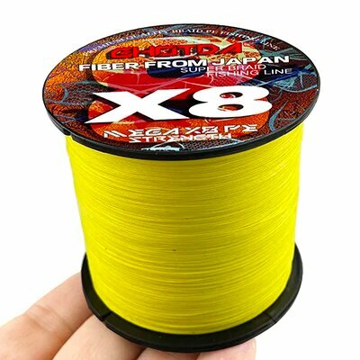 Ghotda X8 плетеная леска, желтая, 1000M, 0.23MM, 31LB