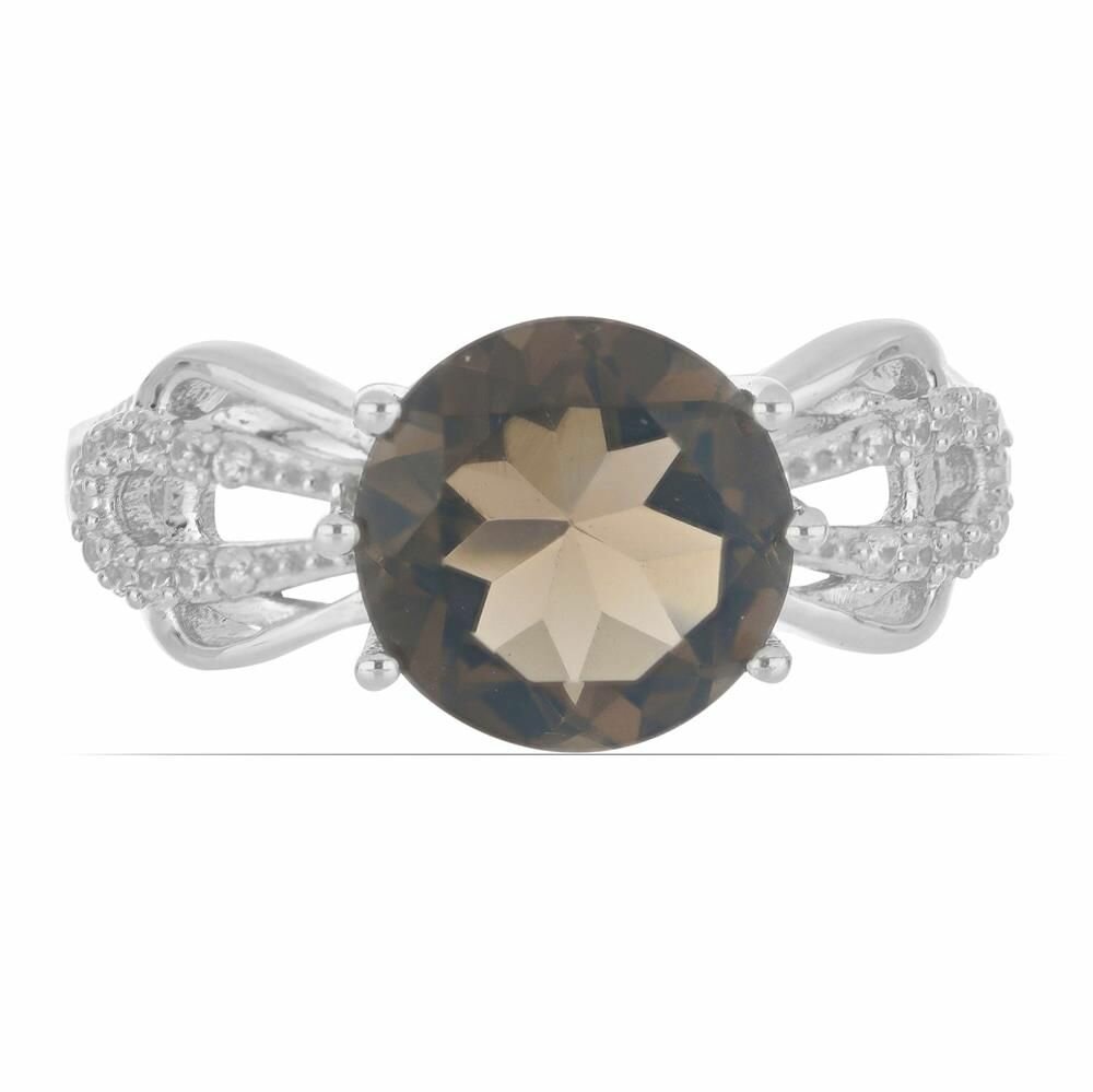 Кольцо, серебро, 925 проба, родирование, кварц, циркон