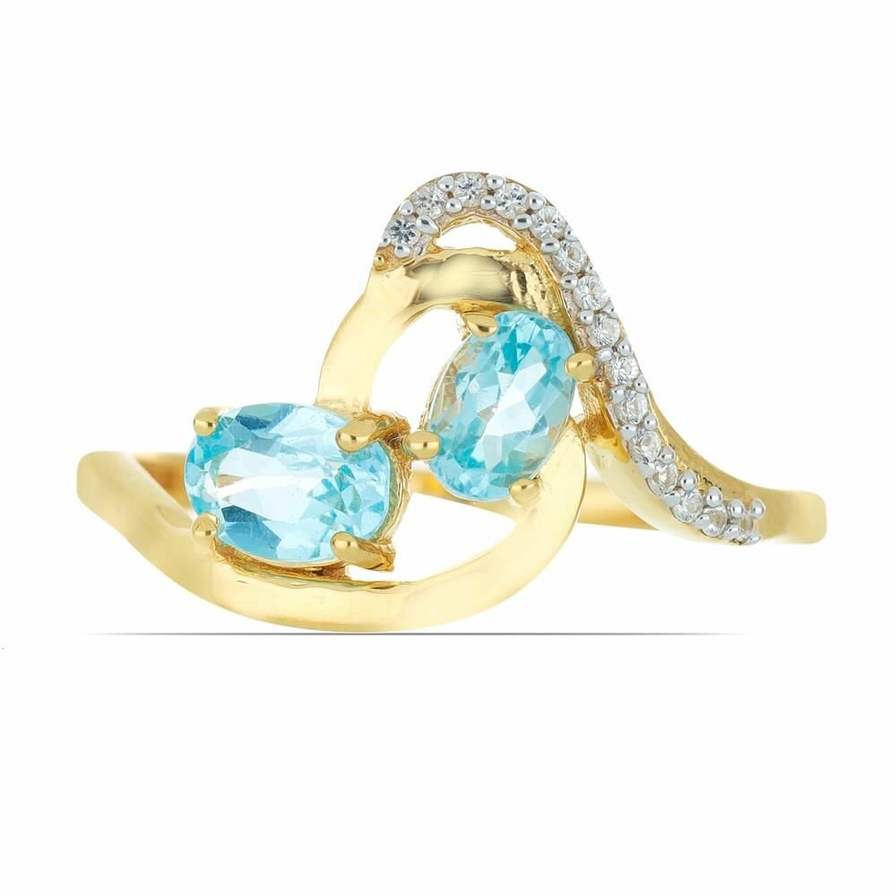 Кольцо, серебро, 925 проба, топаз