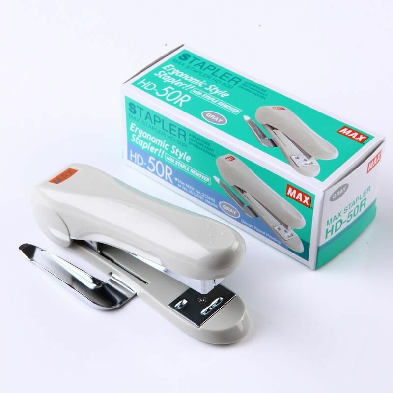Степлер MAX HD-50R, 194г, металлические корпус, 50шт гвозди в комплекте, цвет серый