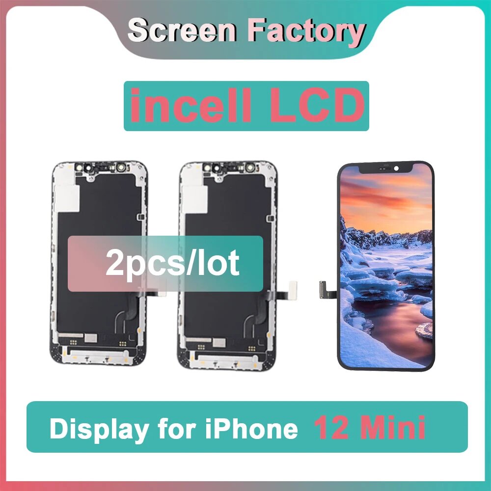 2 шт. ЖК-дисплей Incell для iPhone X XS XR 11 12 Mini 13 14 Plus 15 Pro Max, дигитайзер в сборе, замена сенсорного экрана 12 Mini