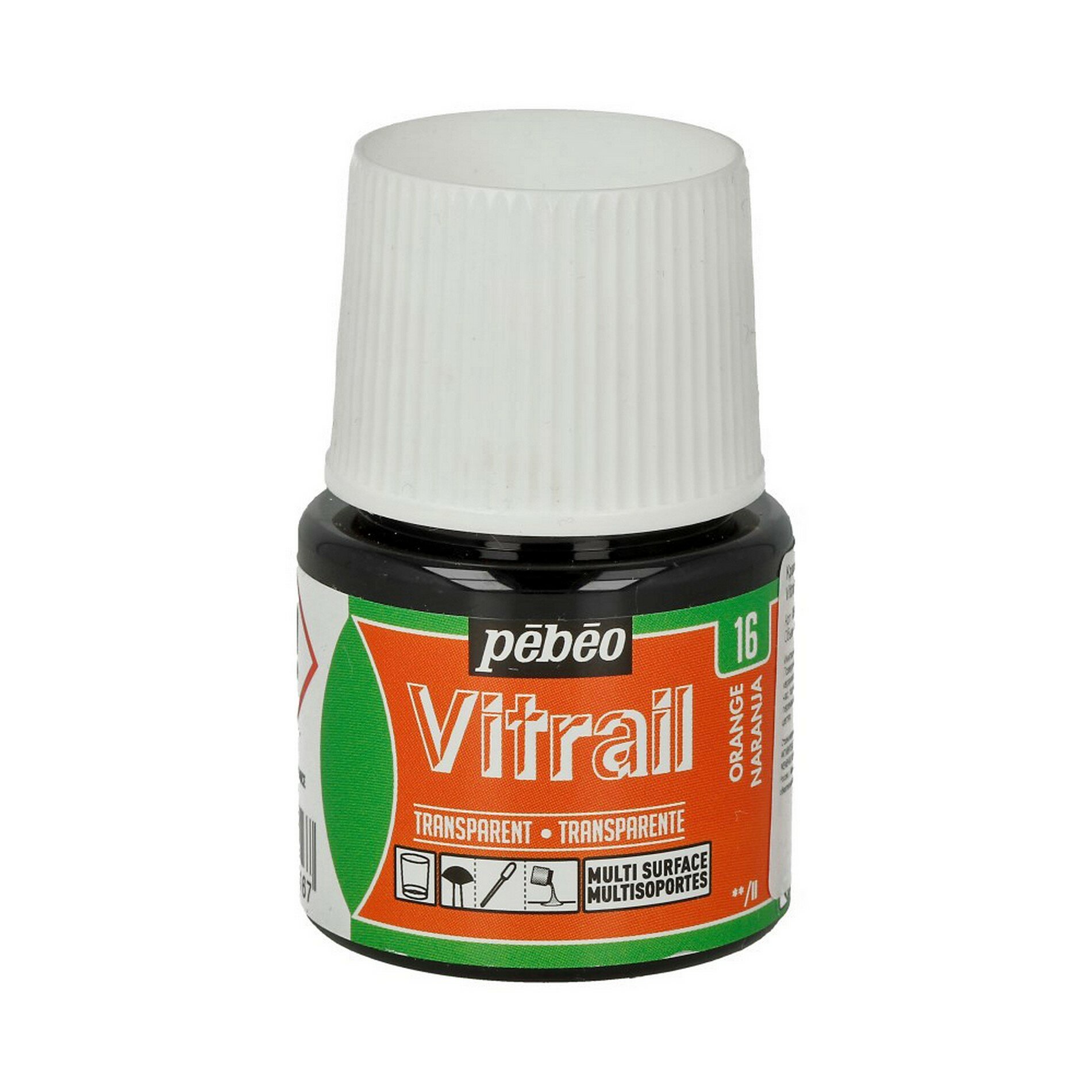 Краска для стекла и металла Vitrail лаковая прозрачная 45 мл, цв. оранжевый